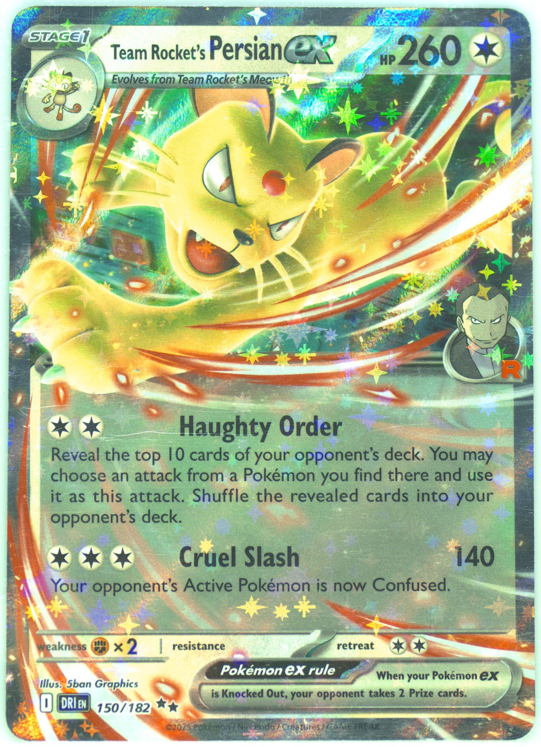 Team Rocket's Persian EX (150) 2025 Pokemon Dri EN-Destined Rivals ...