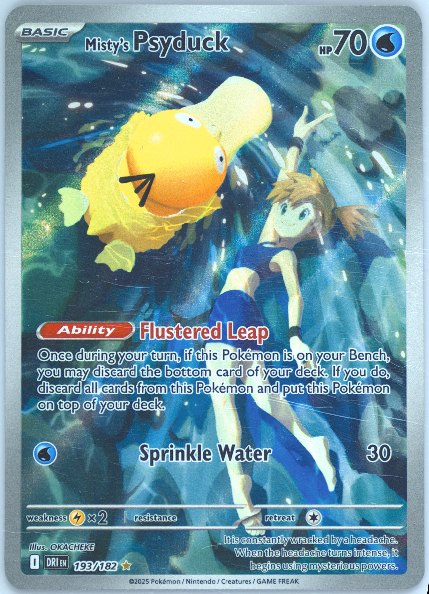 Misty's Psyduck Illustration Rare (193) 2025 Pokemon Dri EN-Destined ...