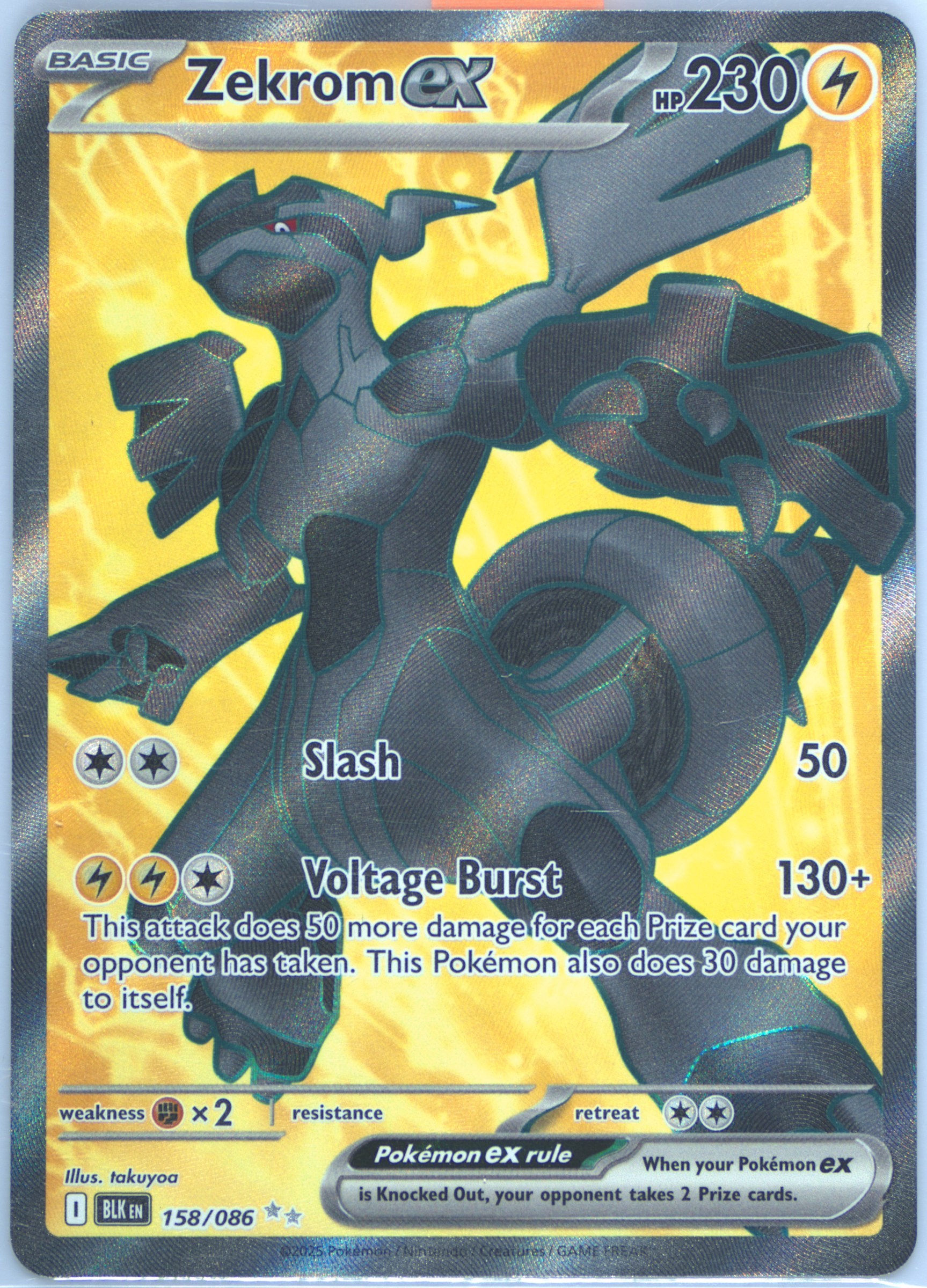 Zekrom EX Ultra Rare (158) 2025 Pokemon Blk EN-Black Bolt - Pokémon ...