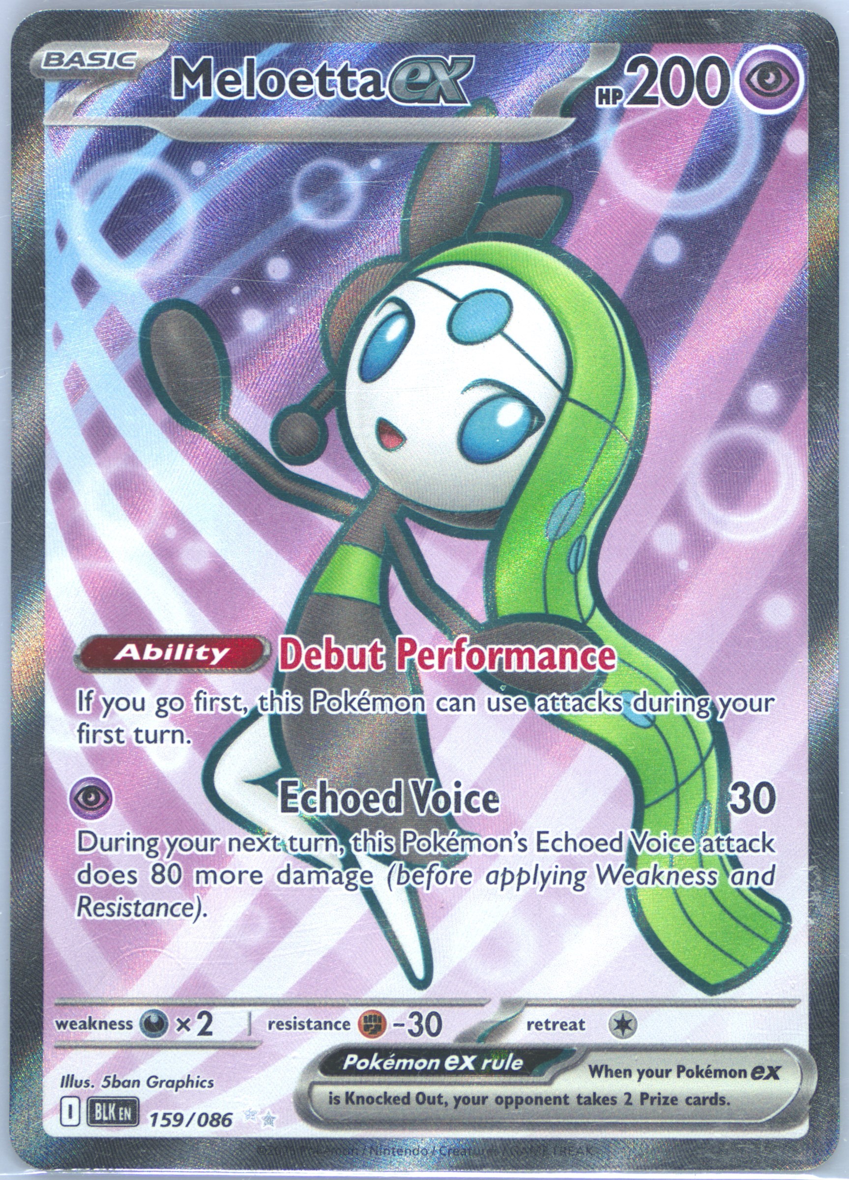Meloetta EX Ultra Rare (159) 2025 Pokemon Blk EN-Black Bolt - Pokémon ...