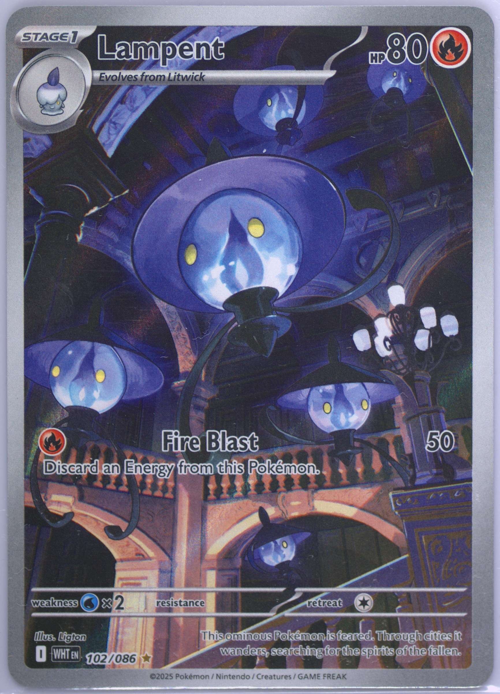 Lampent Illustration Rare (102) 2025 Pokemon Wht EN-White Flare ...