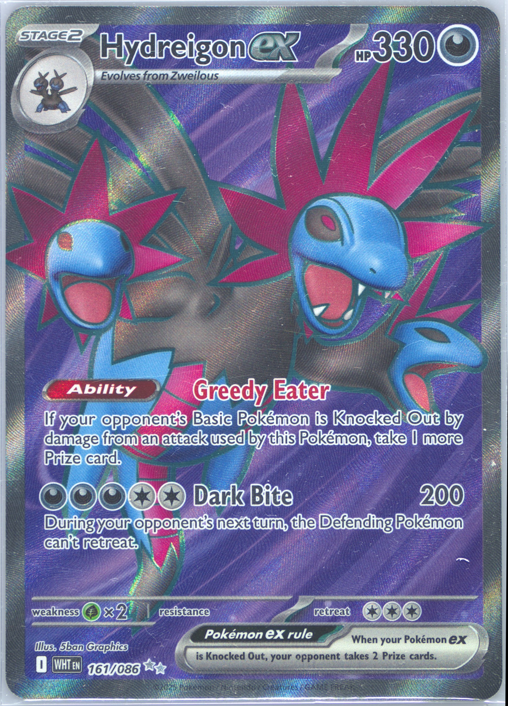 Hydreigon EX Ultra Rare (161) 2025 Pokemon Wht EN-White Flare - Pokémon ...