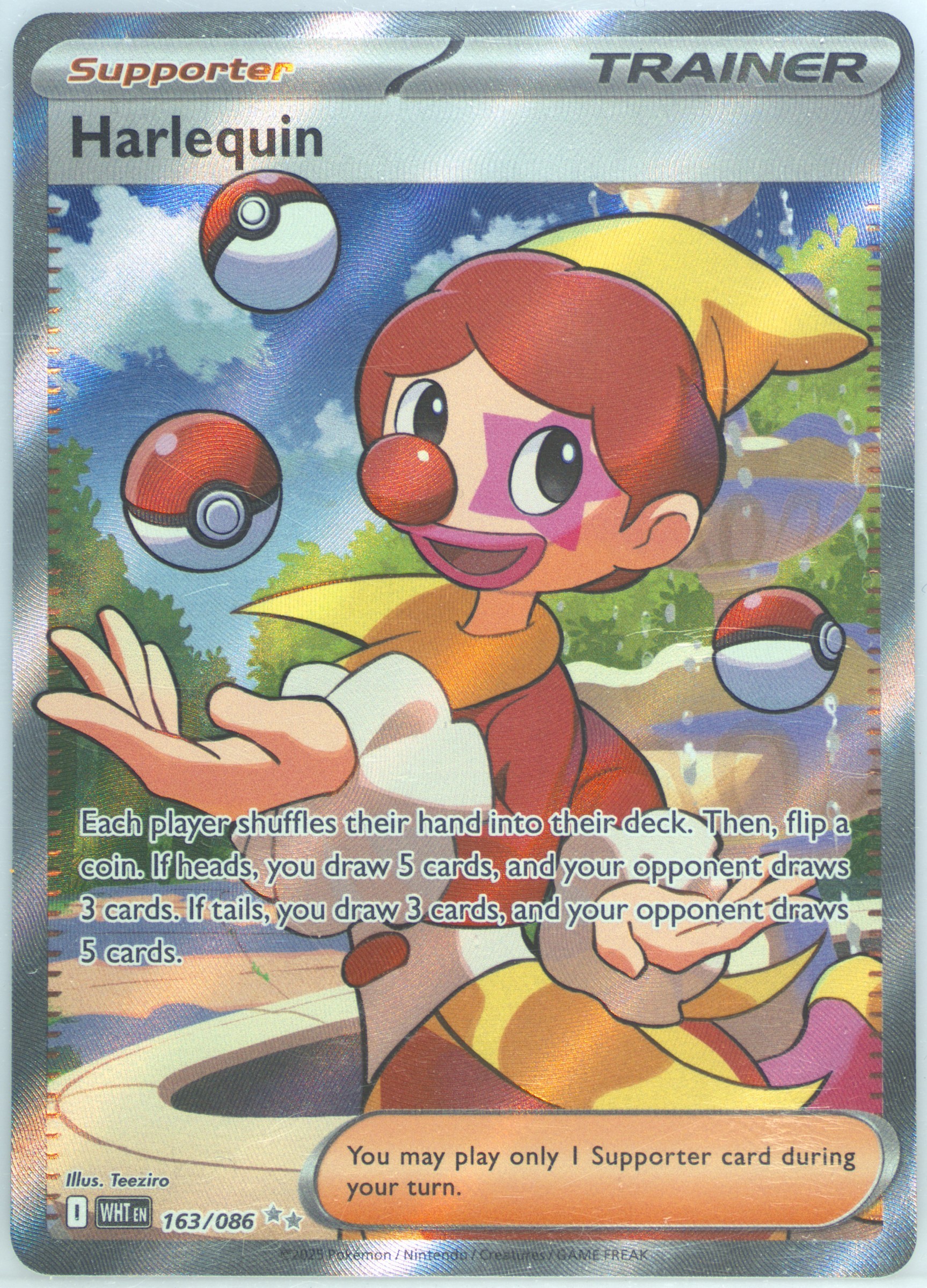 Harlequin Ultra Rare (163) 2025 Pokemon Wht EN-White Flare - Pokémon ...