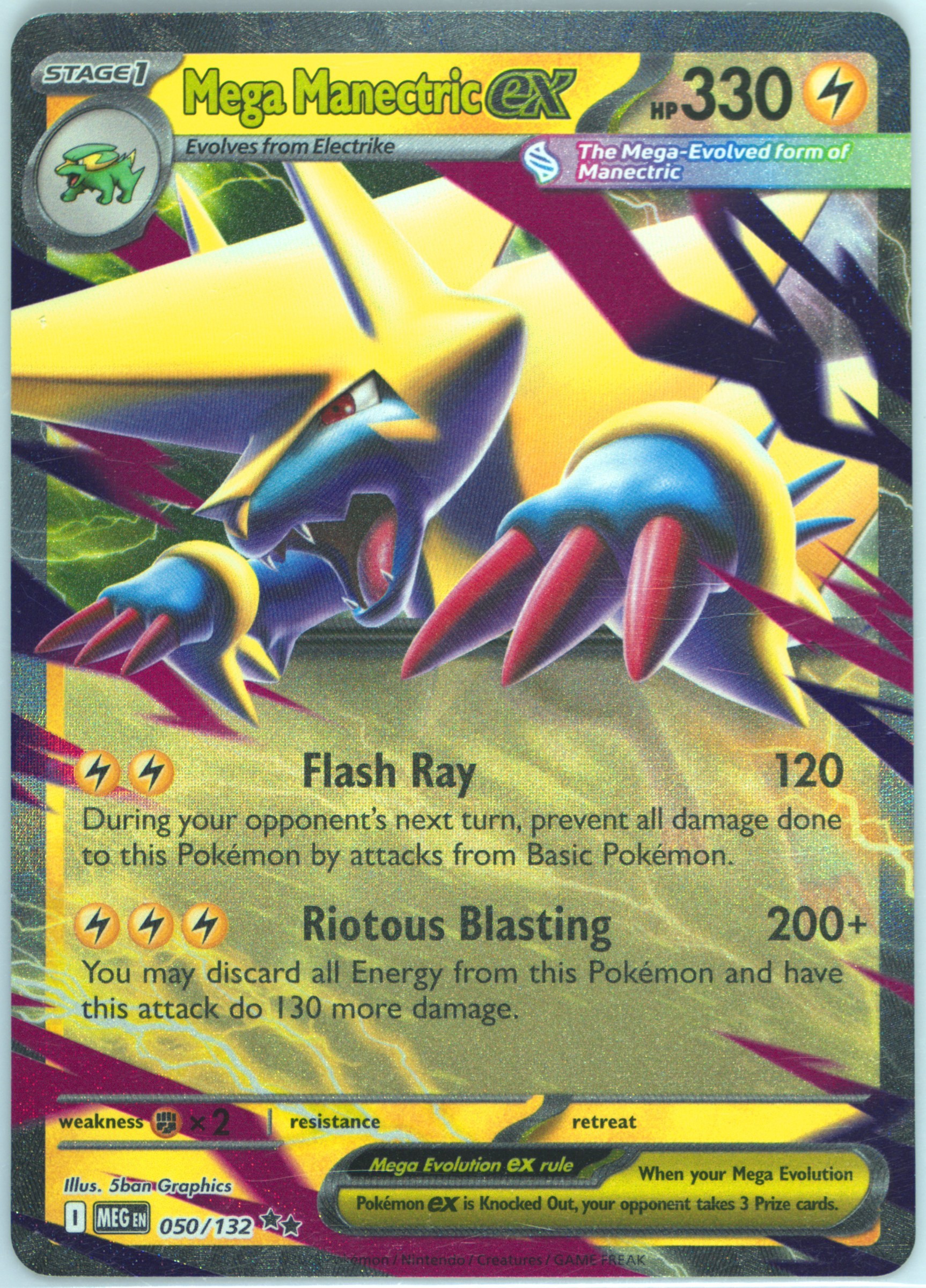 Mega Manectric EX (050) 2025 Pokemon Meg EN-Mega Evolution - Pokémon ...