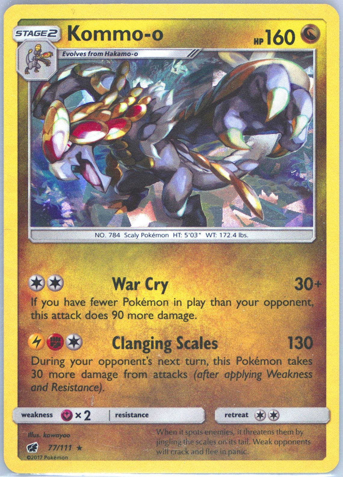 Kommo-O-Holo Cracked Ice (77) 2017 Pokemon Sun & Moon Crimson Invasion ...